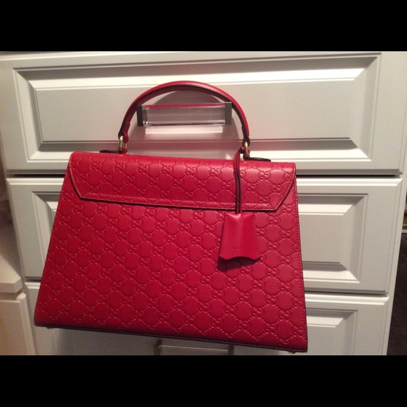 Gucci | Bags | New Authentic Hibis Red Gucci Top Handle Handbag | Poshmark